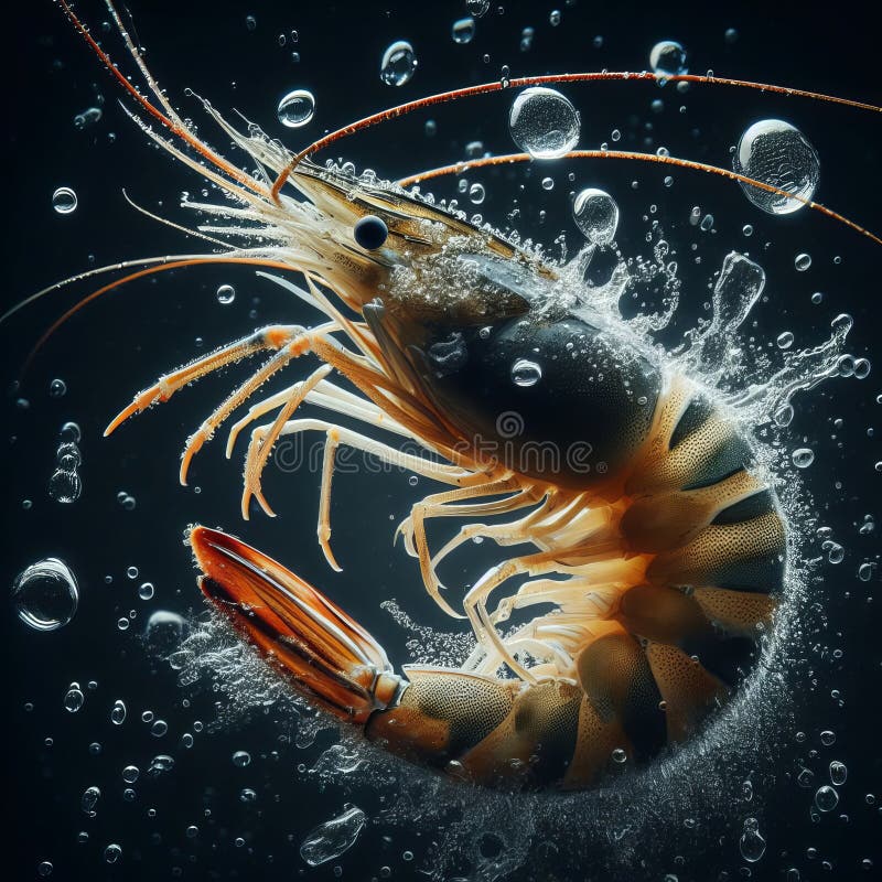 Underwater Shrimp in Bubbles Stock Image - Image of bubble, aquatic ...