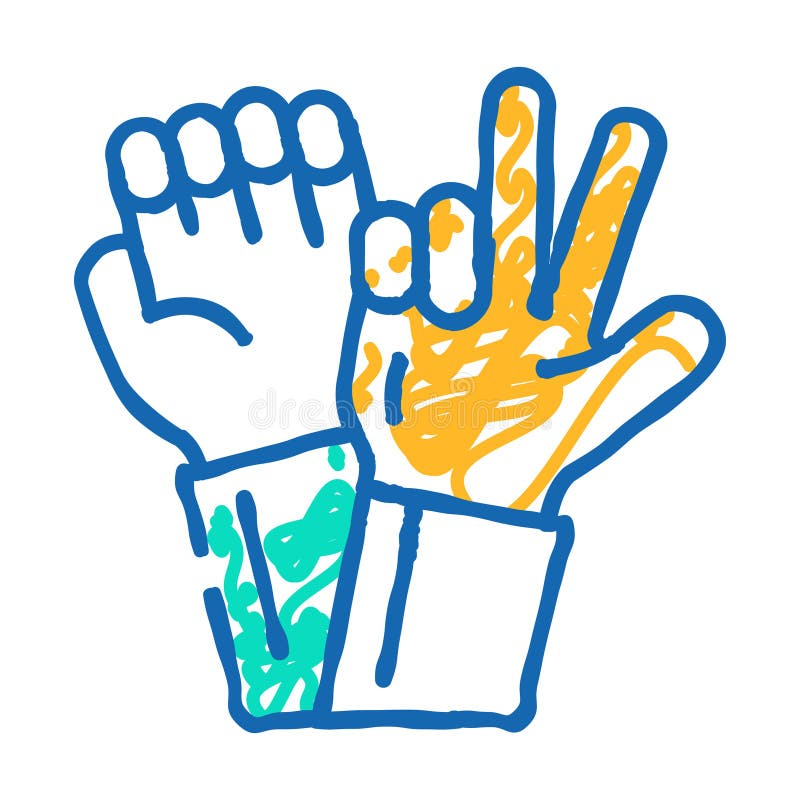 Underwater Sign Language Icon Doodle Illustration Stock Vector ...