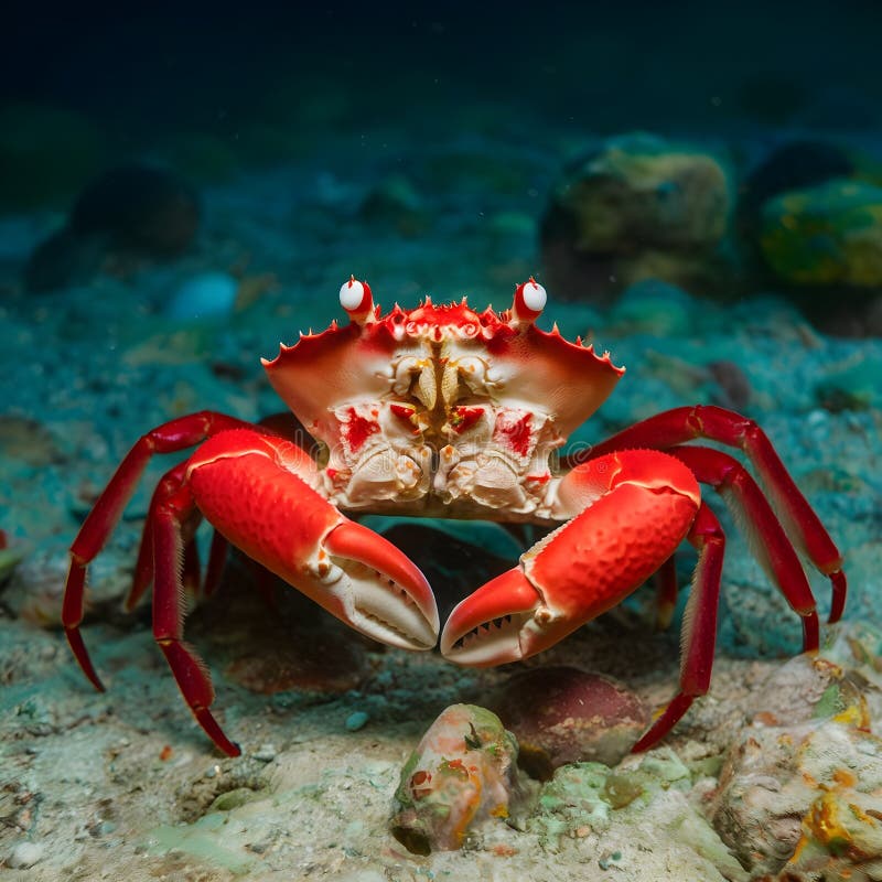 Underwater Spider Crab stock illustration. Illustration of marine ...