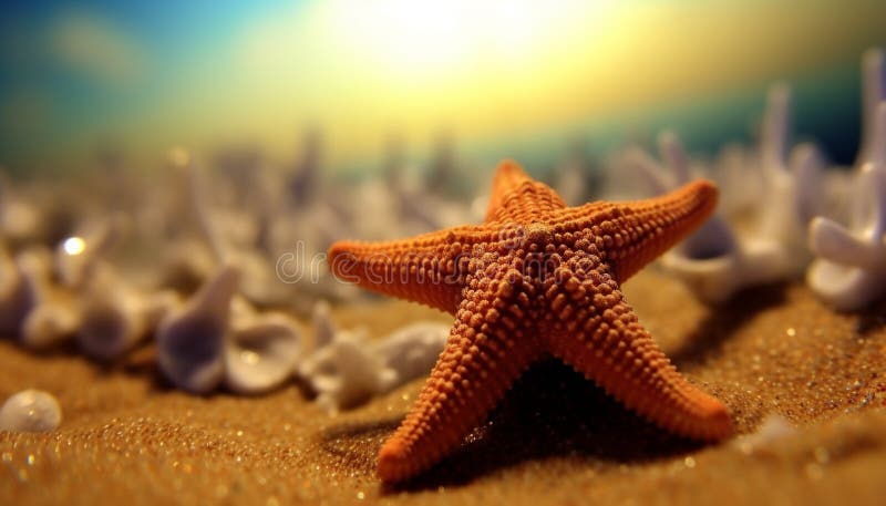 Underwater Starfish in Blue Sea, a Summer Vacation Generated by AI ...