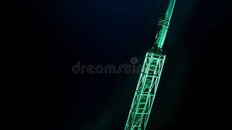 Underwater Structure Emitting Green Light Attracting Fish Stock Video ...
