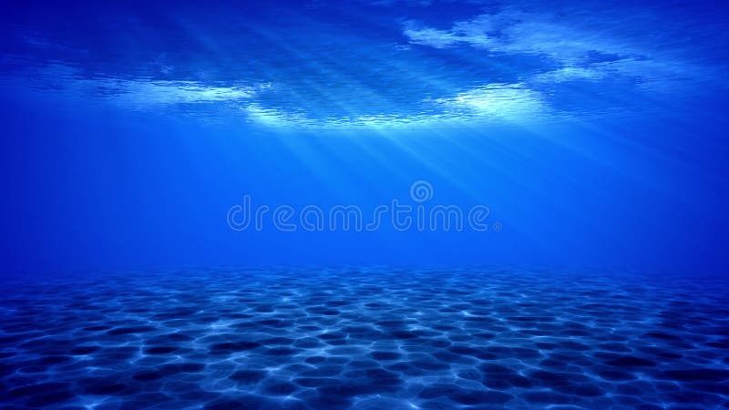 Underwater Sun Rays in the Ocean. Stock Illustration - Illustration of ...