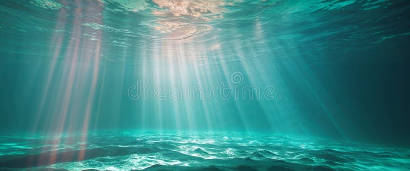Underwater Sunlight Beams Illuminate Ocean Depths Stock Photos - Free ...