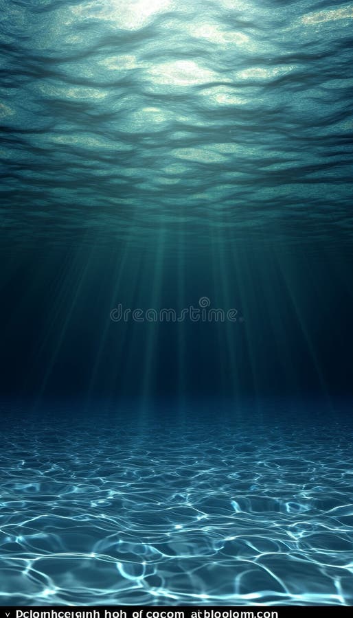 Underwater Sunlight, Beams of Light Shining through Water Surface ...