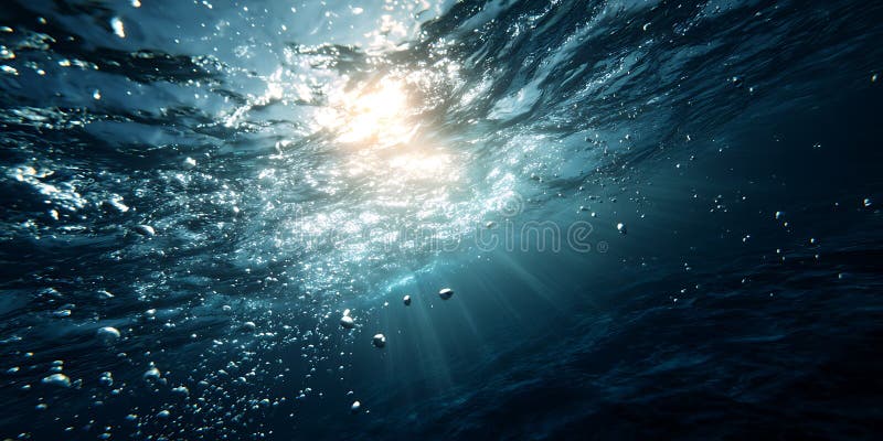 Underwater Sunlight Ocean Depth Texture Stock Illustration - Illustration of view, underwater ...