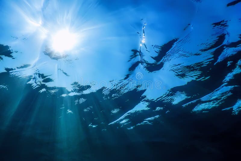 Underwater Sunlight through Water Surface Stock Photo - Image of ocean ...