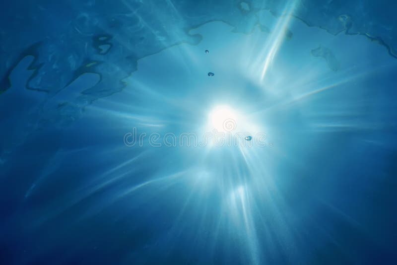 Underwater Sunlight through Water Surface Stock Photo - Image of ...
