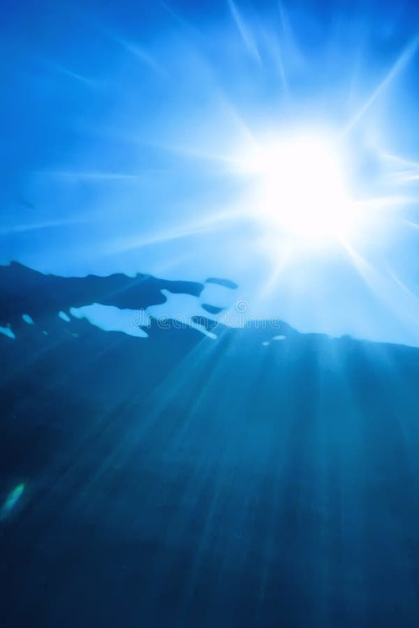 Underwater Sunlight through Water Surface Stock Image - Image of liquid ...