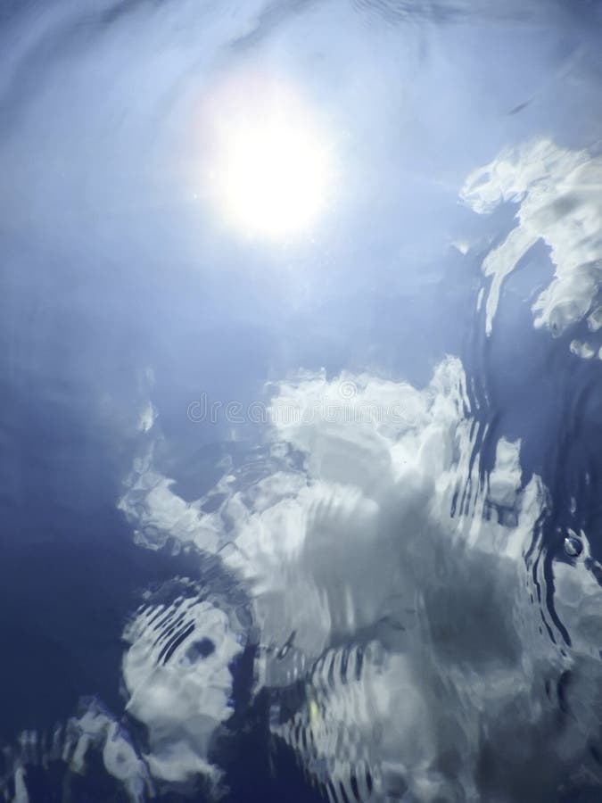 Underwater Sunlight through Water Surface, Underwater Stock Photo ...
