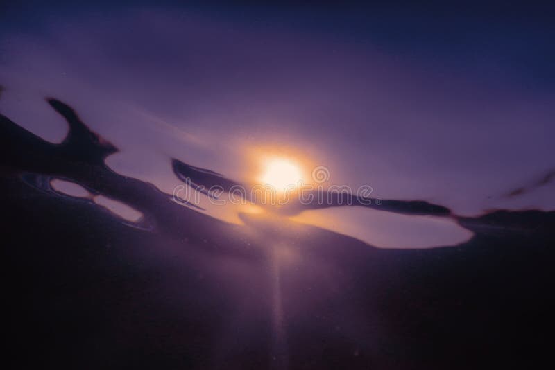 Underwater Sunset Water Surface Stock Photo - Image of skylight ...