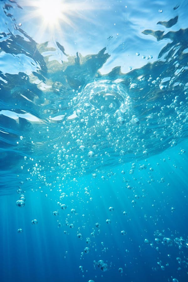 An Underwater Surface Showing High Water, Waves and Bubbles, in the ...