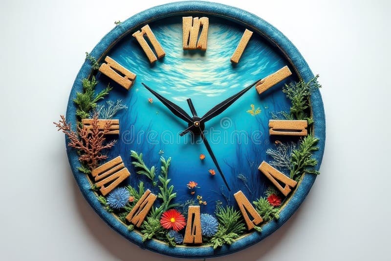 Underwater Themed Wall Clock Featuring Nautical Elements Stock ...