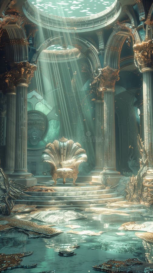 Underwater throne room stock illustration. Illustration of mystical ...