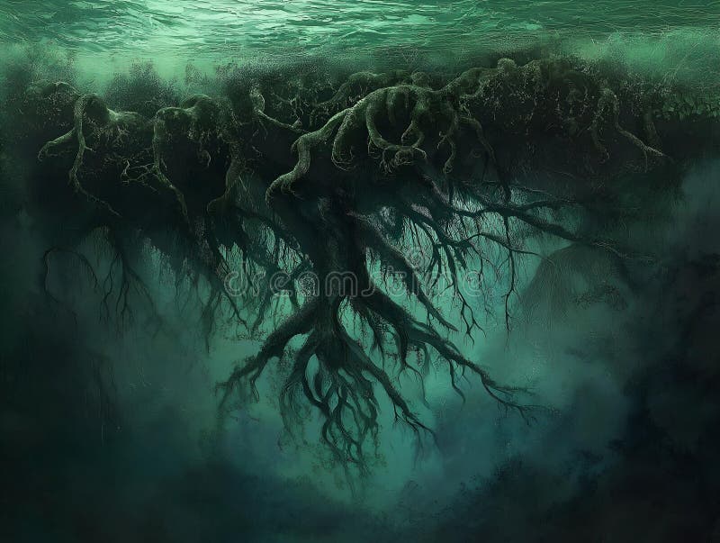 Underwater Tree with Funny Fishes for Your Design Stock Vector ...