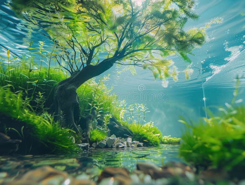 Underwater Tree stock image. Image of environment, ocean - 372247017