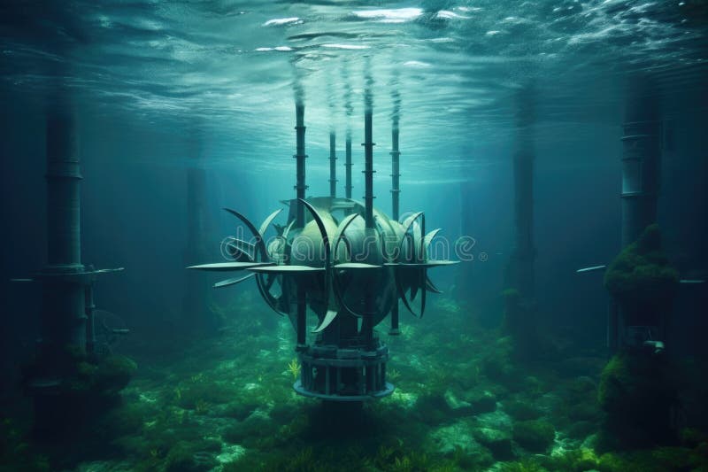 Underwater Turbines Harnessing Ocean Currents Stock Photo - Image of ...