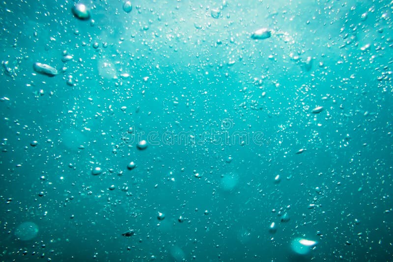 Underwater Turquoise Texture in Ocean. Bubbles in Tropical Sea. Stock ...