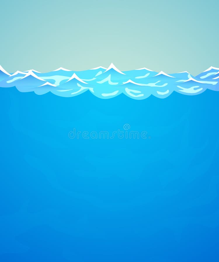 Underwater Vector Background. Sea or Ocean Water and Waves Stock Vector ...