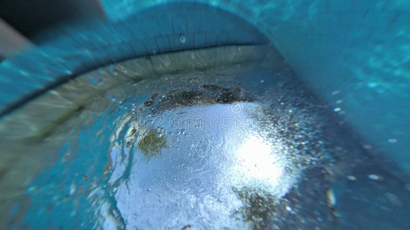 Underwater View of Air Bubbles Rising in Swimming Pool Stock Video ...