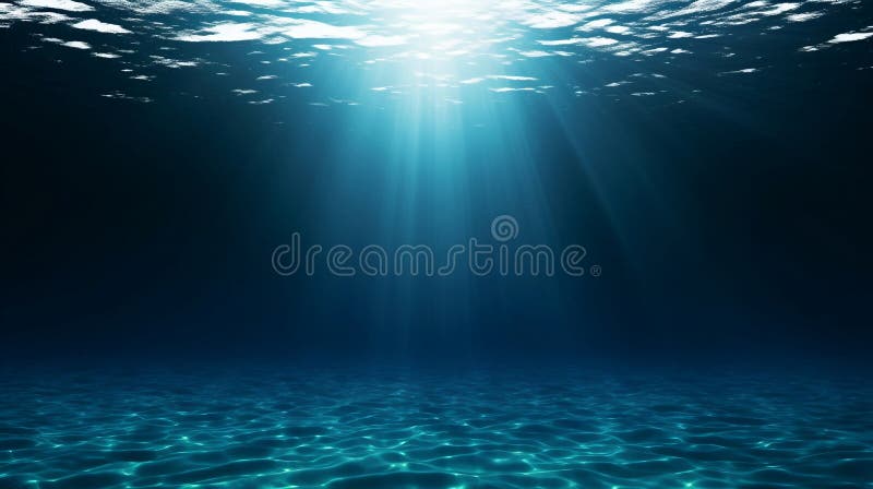 Underwater View of Dark Blue Ocean Surface. Created with Generative AI ...