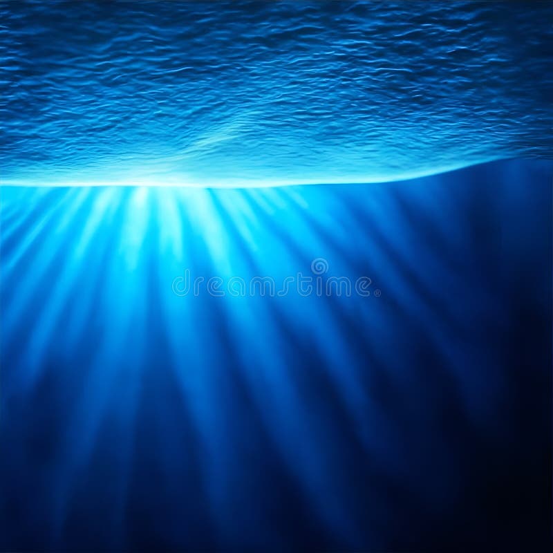 Underwater View of Deep Blue. Generated Ai Stock Illustration ...