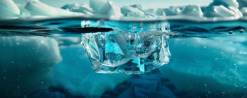 Underwater View of Melting Ice in Polar Region, Environmental ...