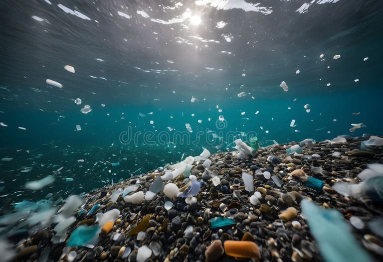 Underwater View of Microplastics Swirling in Arctic Waters, Ingested by ...