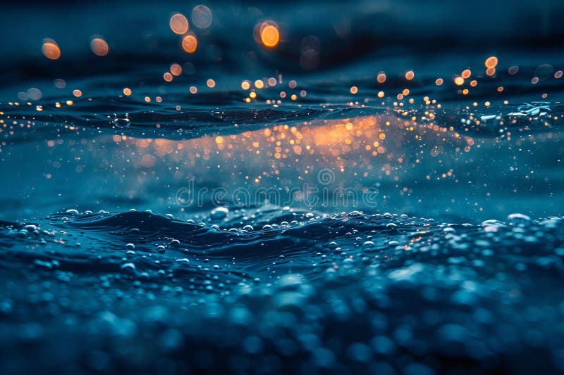 Underwater View of the Ocean S Surface, with Deep Blue Tones and Light ...