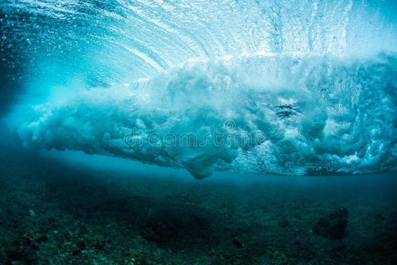 Underwater View of the Ocean Wave Stock Image - Image of reef, wave ...