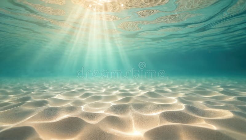 Underwater View of Sand Ripples Under Crystal Clear Shallow Water ...