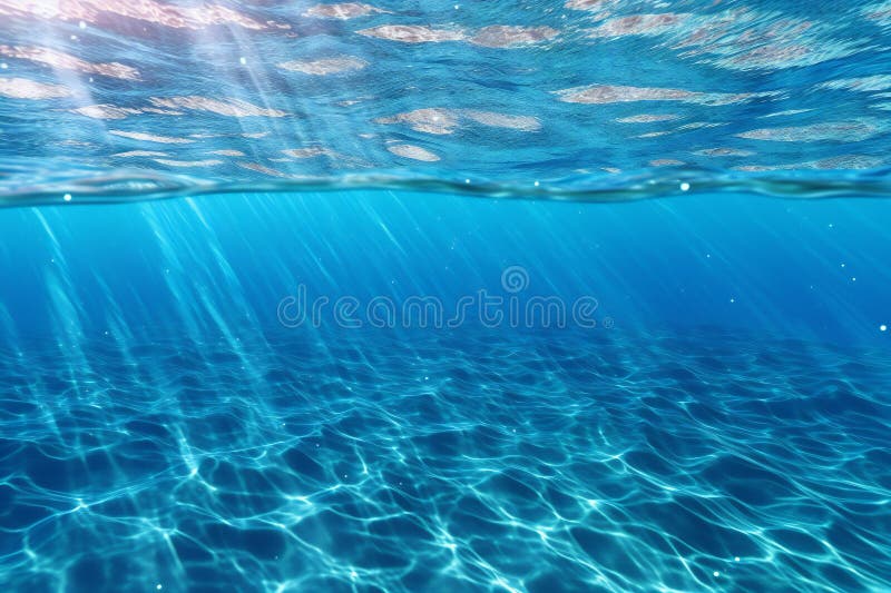 Underwater View of the Sea Surface with Ripples and Sunlight Rays Stock ...