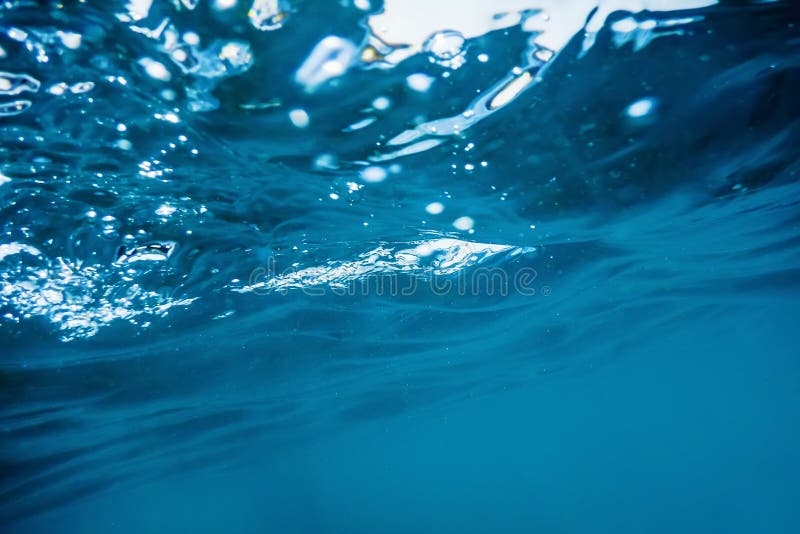 Underwater View of the Sea Surface Stock Image - Image of sunlight ...