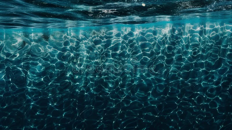 Underwater View of the Sea Surface with Waves and Ripples. Stock ...