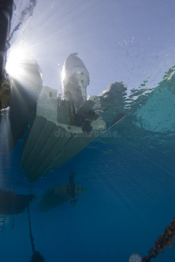 Underwater View of a Speed Boat Stock Image - Image of inflatable ...