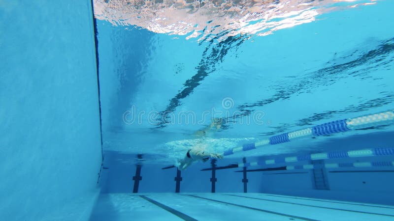 Underwater View of a Swimmer in a Pool Stock Video - Video of blue ...
