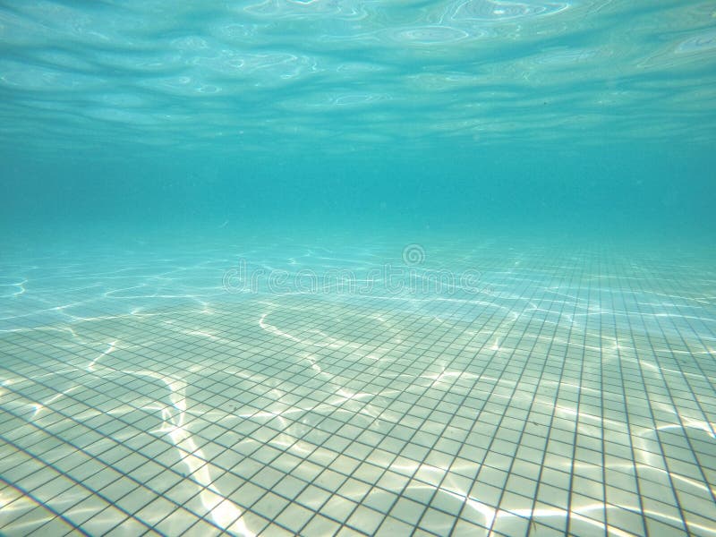 Underwater View of Swimming Pool Floor with Sunlight Reflections Stock ...