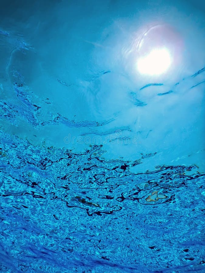 Underwater View of the Swimming Pool Surface Stock Image - Image of ...