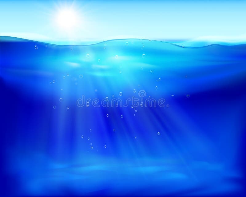 Sun Rays Underwater. Vector Illustration. Stock Vector - Illustration ...