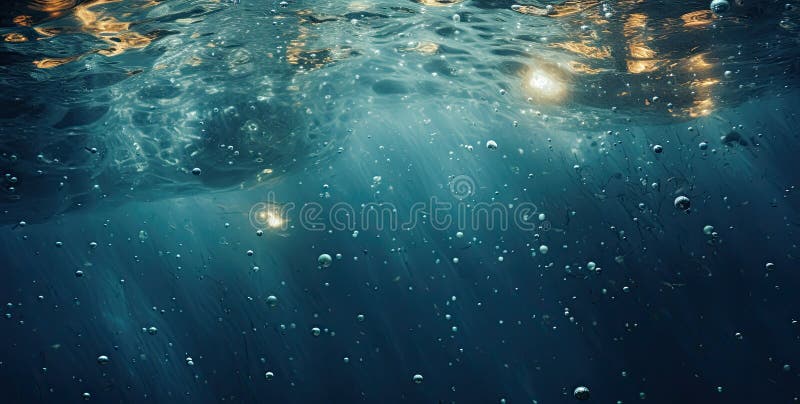 Underwater View of the Water with Drops Stock Illustration ...