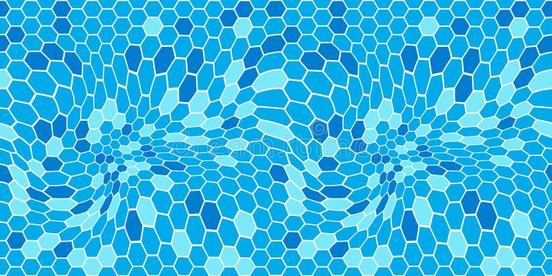 Underwater Waterpool Bottom with Hexagon Tile. Wavy Surface Seamless ...