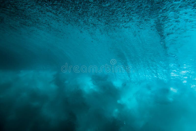 Wave Texture Underwater. Blue Ocean in Underwater Stock Image - Image ...