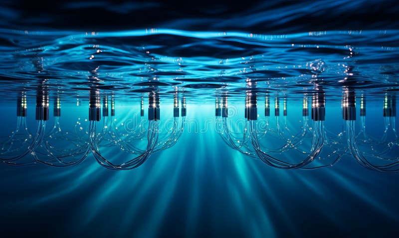 Underwater Wires Chaotic Scene Stock Image - Image of environmental ...