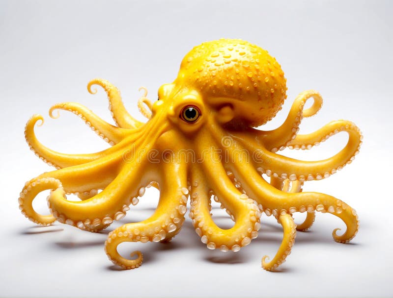 Underwater Wonder: a Captivating Portrait of a Yellow Octopus Stock ...
