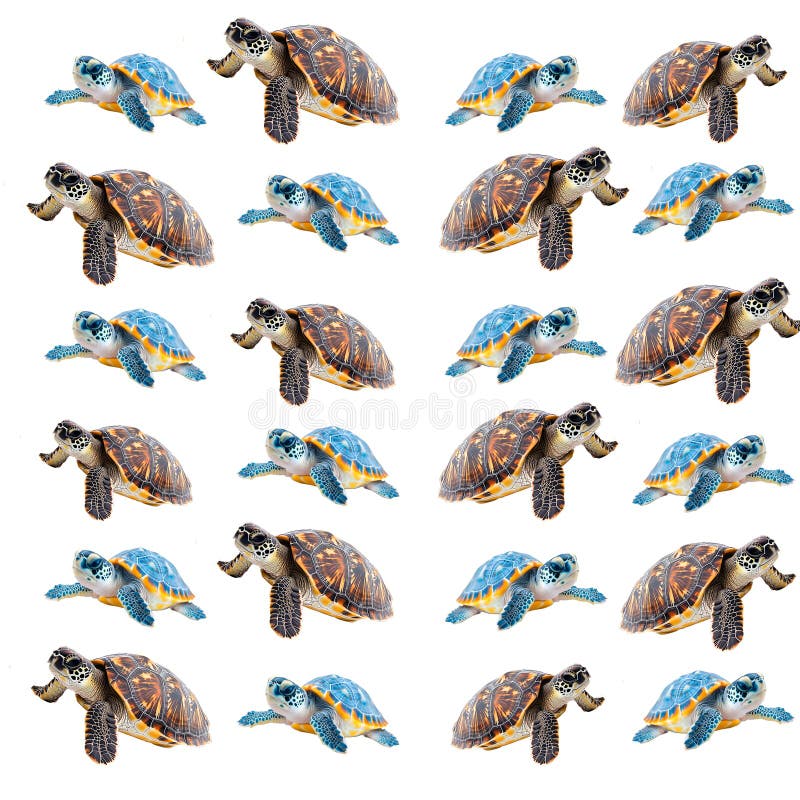 Underwater Wonder Hawksbill Turtle Showcase Stock Illustration ...