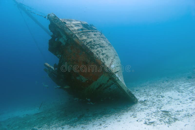Underwater Wooden Caribbean Shipwreck Stock Image - Image of discovery ...