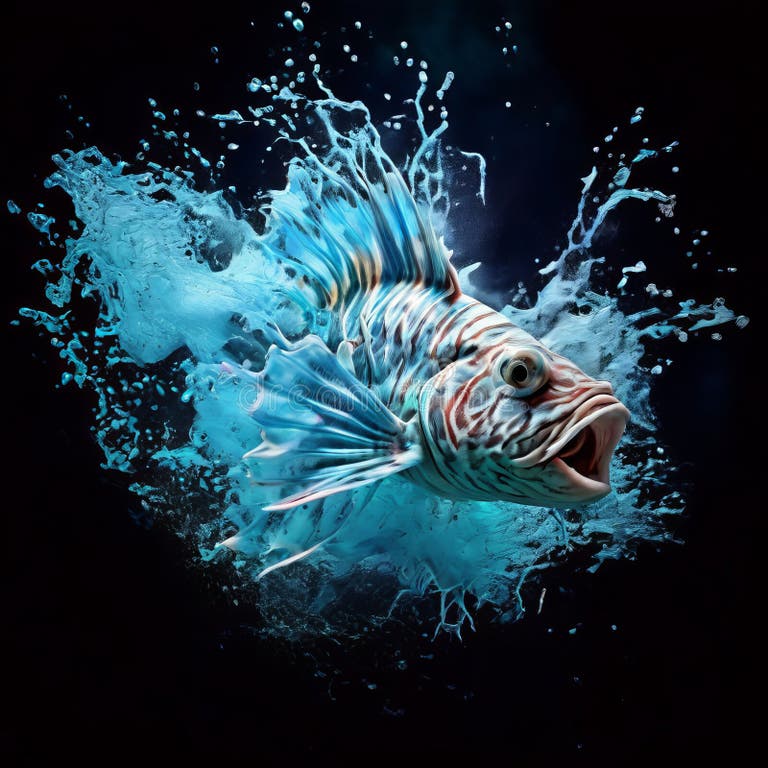 Underwater World Chalk Piece Exploding into an Aquatic Displayo Stock ...