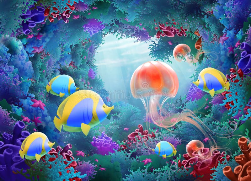 Underwater world stock illustration. Illustration of calm - 39056617