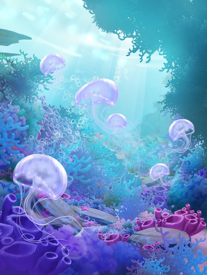 Underwater world stock illustration. Illustration of cave - 39056674