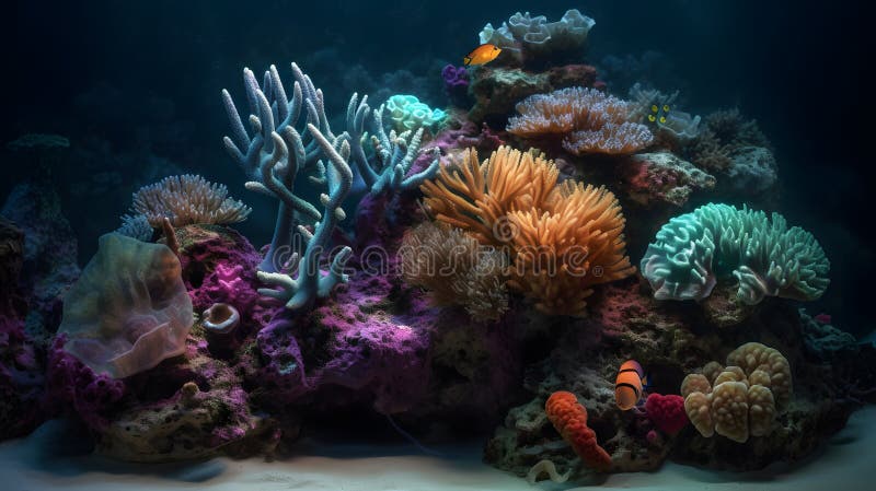 Underwater World Marine Life Coral Colors Hyper-realistic Two ...