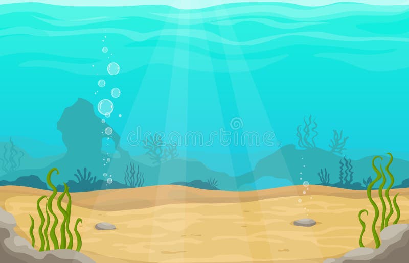 Underwater World in Sea Vector Cartoon Landscape Stock Vector ...